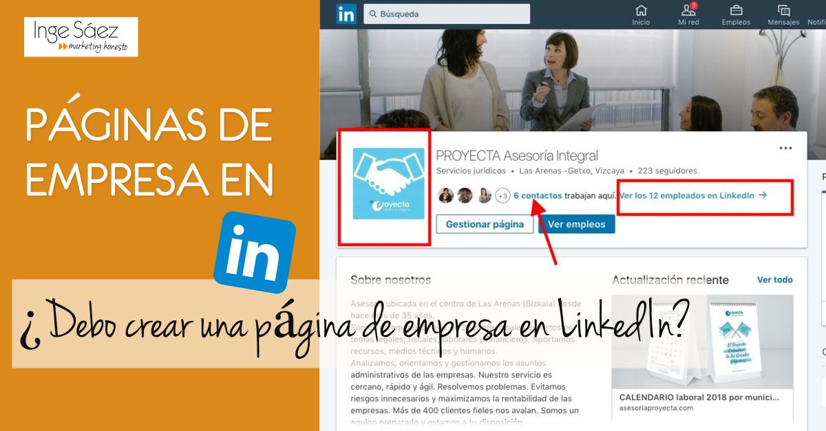 ¿Debo crear una página de empresa en LinkedIn? | Inge Sáez